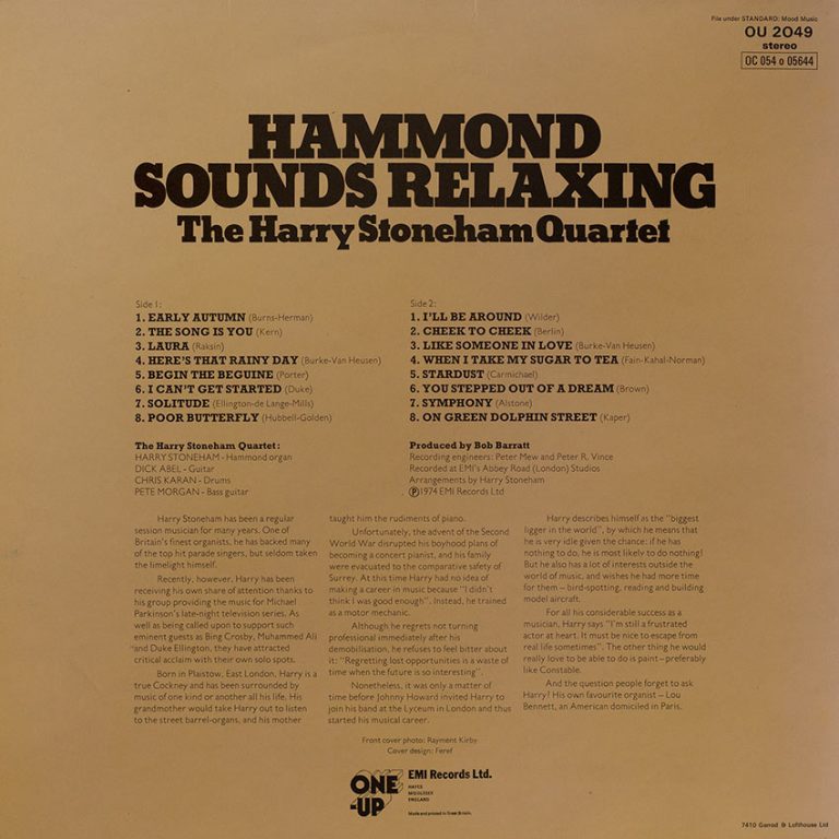The Harry Stoneham Quartet - Hammond Sounds Relaxing - Cover Heaven