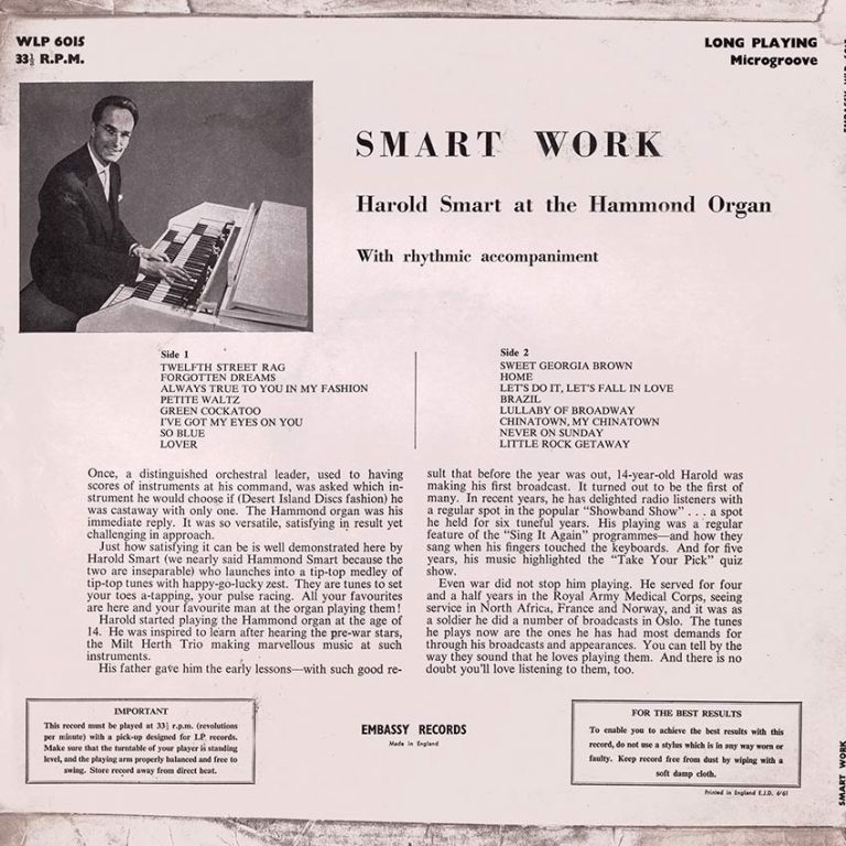 Harold Smart - Smart Work - Cover Heaven